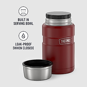 THERMOS Stainless King Vacuum-Insulated Food Jar, 24 Ounce, Rustic Red
