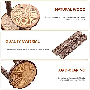 YARDWE Wood Cupcake Stand 3 Tier Tree Bark Server for Meats Cheeses Crackers Round Plant Stand Cake Display Riser Candle Holder Wedding Birthday Centerpiece Decor 12cm 17cm