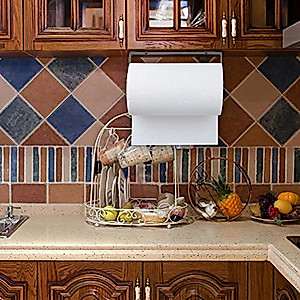 PHUNAYA Under Cabinet Paper Towel Holder Wall Mount for Home Kitchen,Stainless Steel for Large Rolls-Bronze