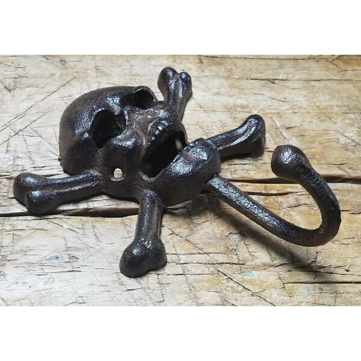 for Cast Iron Skull & Crossbones Towel Hanger Coat Hat Hooks Hook Pirate Jolly Roger Home Décor Plaques & Signs