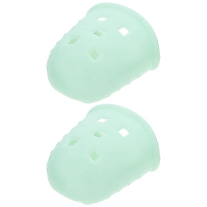 MILISTEN 2pcs Soft Kalimba Finger Protector, Kalimba Silicone Finger Fingertip Protectors, Kalimba Thumb Protector, Guitar Thumb Picks Finger Sleeve for Beginners Starters Kids Adult, Green
