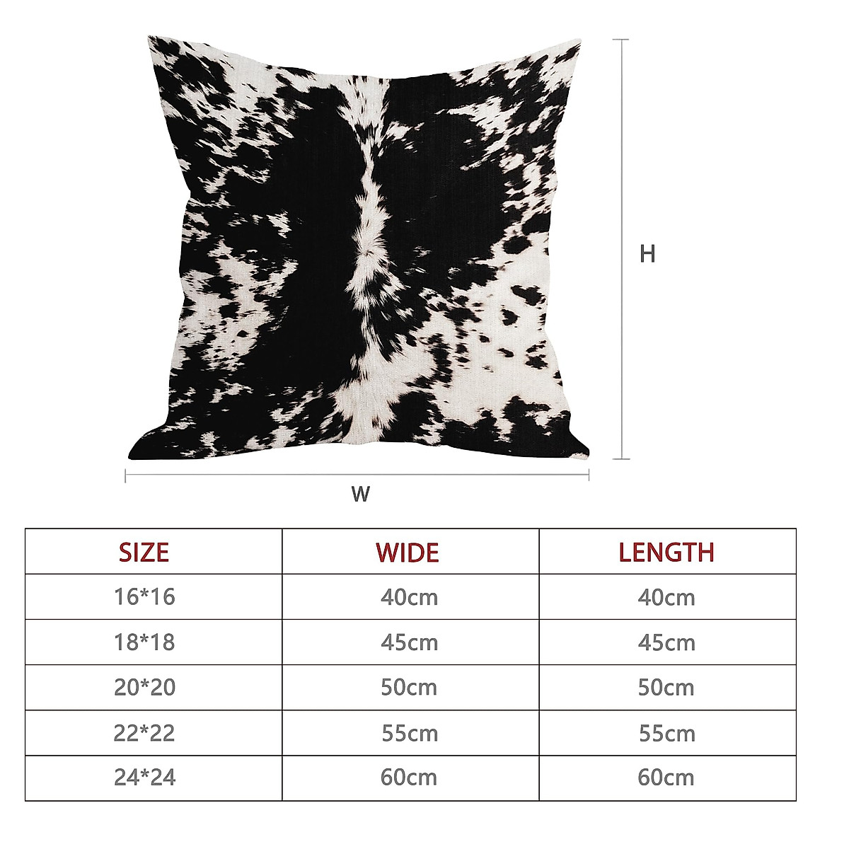 Cowhide Print Pillow Covers 18X18 Inch Black White Cow Spots Decorative Square Pillow Cases Set of 2 Farmhouse Western Home Decor Cotton Linen Throw Pillows For Bedroom Sofa Couch Porch Outdoor