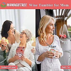 MAMAGIFTREE 12oz Insulated Wine Tumbler with Lid - Best Grandma Ever Stainless Steel Wine Glass - Perfect Grandma Gifts - Thoughtful Grandma Birthday Gifts for Wine Lovers