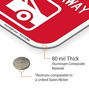 SmartSign Reserved Parking For Employees Sign - 2 Pack, Unauthorized Vehicles Towed Sign, 18 x 12 inch, 2mm Thick Aluminum Composite, Red and White, Made in USA