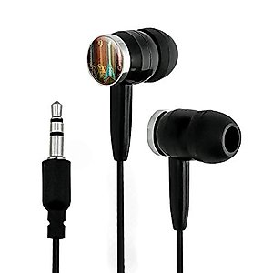 GRAPHICS & MORE Guitars Electric Acoustic Rock and Roll Wood Paneling Novelty in-Ear Earbud Headphones
