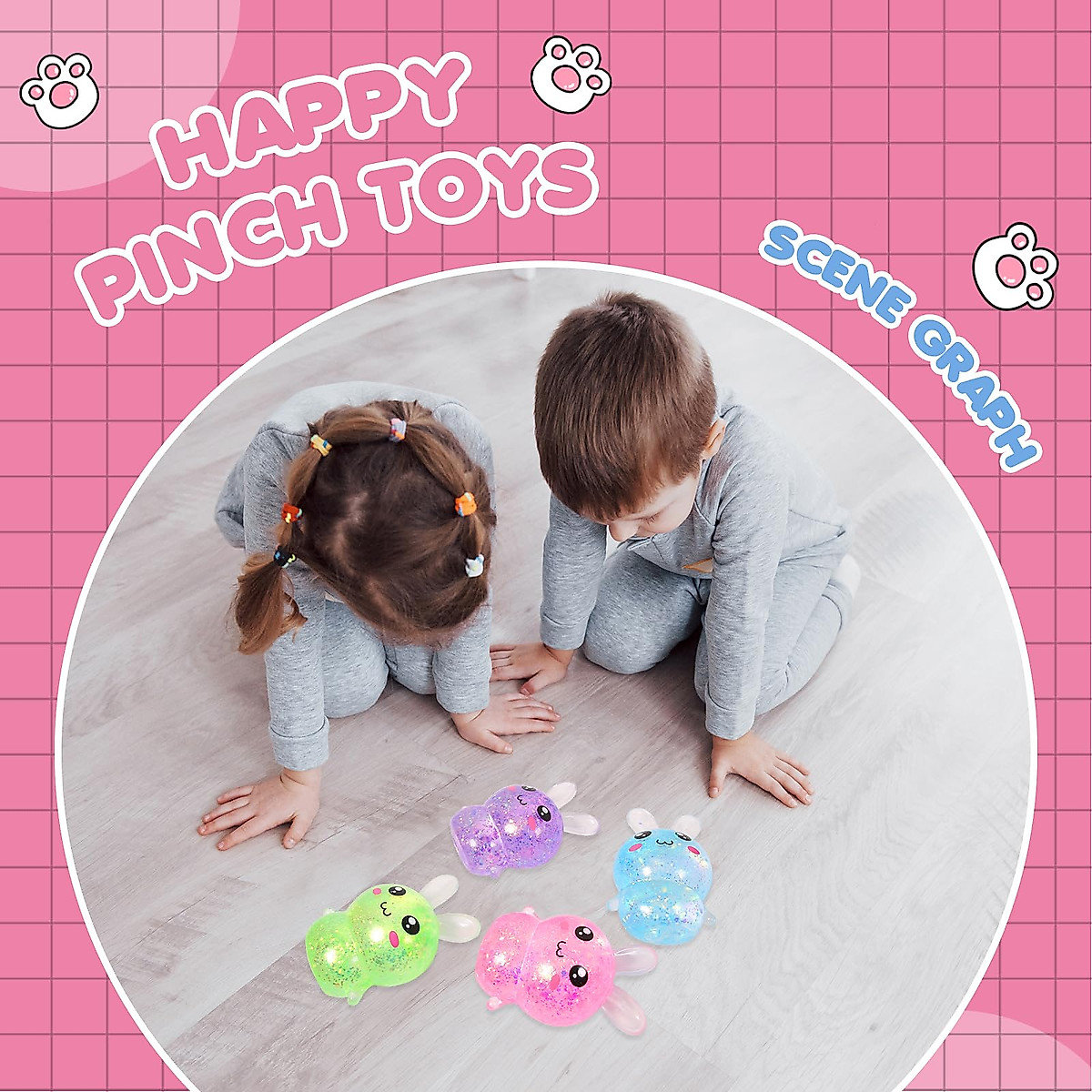 Easter Basket Stuffers,Easter Basket Essentials,4pcs Squishy Easter Bunny Stress Balls for Adults,Kids,Easter Toys Stress Relief Fidget Balls,Easter Party Favors for Kids,Easter Basket Ideas Gifts