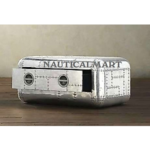 NauticalMart Vintage Coffee Table Aluminum Trunk