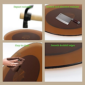 Clear Round Tabletop Rotating Serving Tray 35inch Large Lazy Susan Turntable Tempered Glass Swivel Tray, Outdoor Dining Table Centerpiece Serving Plate Sturdy And Non-slip (Color : Clear, Size : 24i