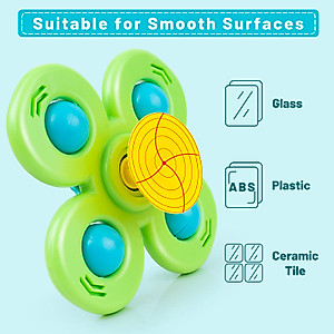 2PCS Suction Cup Spinner Toys with Swim Turtle Water Bath Toys for Toddlers 1-3 Year Old Boys Gifts, Bath Toys, Bathtub Toys for Baby Pool Toys, First Birthday Baby Gifts for 1 Year Old Girls Boys