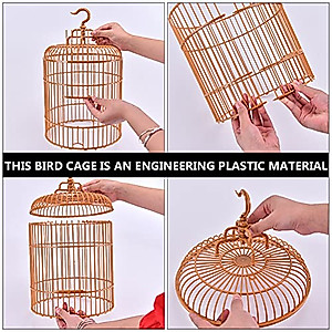 1 Set Round Bird Cage Plastic Parrot Parakeet Budgie Lovebird Cockatiel Cage Pet