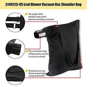 Braveboy 5140125-95 Leaf Blower Vacuum Vac Shoulder Bag, Compatible with Black & Decker BV3100/BV2900 Blower Replacement Leaf Bag 5140117-99.