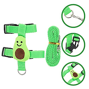 Ipetboom Bunny Harness and Leash: 1 Set Avocado Adjustable Small Pet Fruit Summer Outfit Costume for Rabbit Kitten Small Animal Hedgehog Ferret Piggies Squirrel Safety Walking Jogging