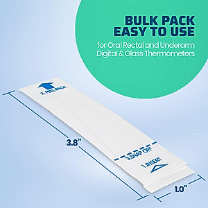Thermometer Probe Covers - Pack of 200 | Universal and Disposable Probe Cover Box for Digital Thermometer for Accurate Sanitary Oral, Rectal and Underarm Digital and Glass Thermometers Reading