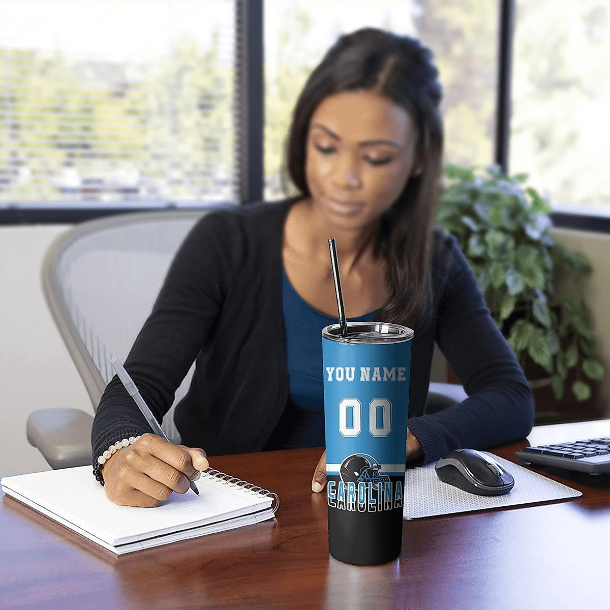 20oz Football City Customs stainless steel Insulated tumbler with Lid and Straws, Personalized football gifts for fans, Travel Cup Adds Your Name and Number