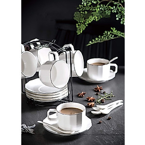 Yontree 6 Hooks Mugs Tree Cup Rack Dishes Organizer Style B