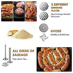 Stainless Steel Food Grinder Attachment fit KitchenAid Stand Mixers Including Sausage Stuffer, Perfect Attachment for KitchenAid Mixers