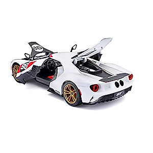 Maisto 2021 Ford GT #98 White Heritage Edition 1/18 Diecast Model Car 31390 (31390HE)