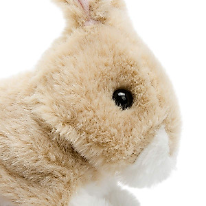 HollyHOME Plush Rabbit Easter Electronic Interactive Toy Jumping,Wiggle Ears,Mouth Moving Bunny Toy 7 Inches Tan Gifts for Kids