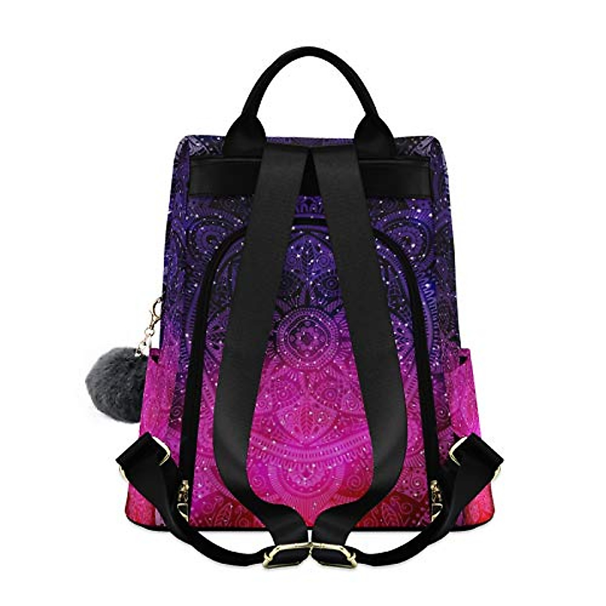 ALAZA Purple Mandala Galaxy Backpack Purse for Women Anti Theft Fashion Back Pack Shoulder Bag