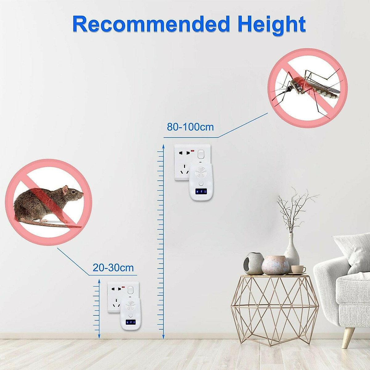 Piyjrrf Ultrasonic Repeller & Insect Repeller,6 Pack Electronic Pest Repellent Plug in Indoor for Spider,Mosquito, Mouse, Cockroaches, Rats, Bugs.