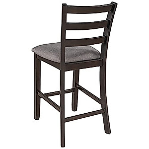 FANYE 5-Piece Counter Height Kitchen & Dining Room Dinette Furniture Sets Include Wooden Square Table with Bottom Storage Shelves and 4 Upholstered Back Chairs for 4 Persons Family Meal,Espresso