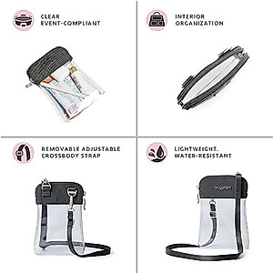 Baggallini Womens Clear Bryant Crossbody, Midnight Blossom, One Size US