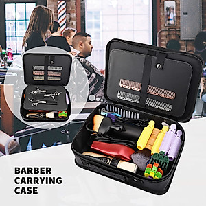 Segbeauty Barber Carrying Case, 11.8 x 8.5in Hair Styling Travel Tool Bag, Professional Salon Hair Cutting Grooming Kit Storage Organizer for Clippers, Scissors, Barber Supplies
