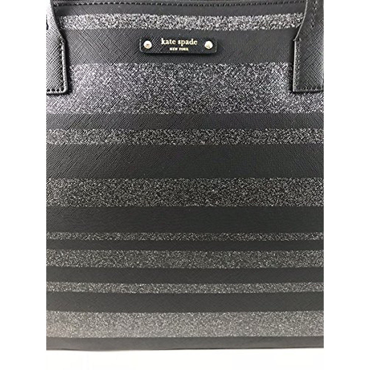 Kate Spade Haven Lane Large Hani Tote (Black/Glitter Stripes)