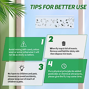 30 Pack Fruit Fly Traps Indoor, Non-Toxic Window Fly Trap Catcher Clear Trap for Home, Flies Traps Kitchen, Paper Sticky Strips, Flying Insect Traps for Bugs Mosquito Gnat, Lady Bug Killer Traps