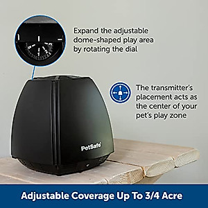 PetSafe Stay & Play Wireless Pet Fence with Replaceable Battery Collar, Covers up to 3/4 Acre, For Dogs & Cats over 5 lb, Waterproof Collar, Tone & Static, From Parent Company of INVISIBLE FENCE Brand