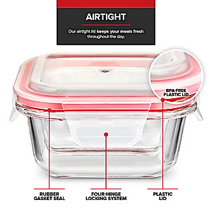 Glass Portion Control Bariatric Containers (3 Pack), 1 Cup Food Containers with Two 4 oz Compartments, 4oz Food Storage Containers for meal prep, Microwave Safe Glass Portion Containers with Lids