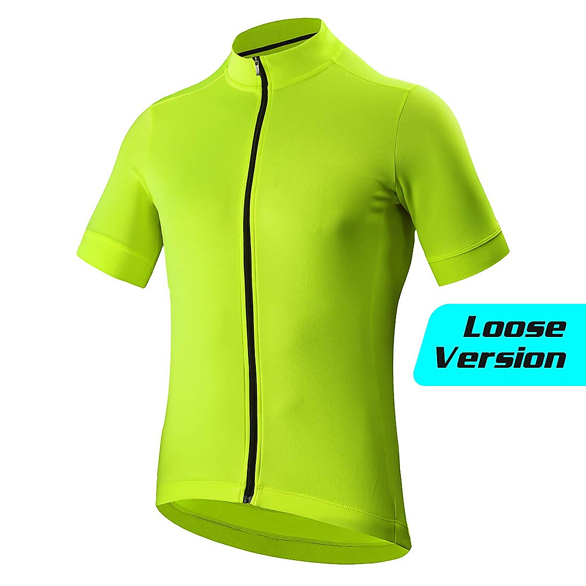 CATENA Men's Cycling Jersey Long Sleeve Shirt Running Top Moisture Wicking Workout Sports T-Shirt (F-Green-Short, L)