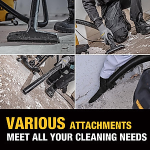 DEWALT 10 Gallon STEALTHSONIC Shop Vacuum Wet and Dry, Ultra Quiet Heavy Duty Shop Vacuum with Attachments, Powerful Outdoor Shop Vac for Car, Garage, Workshop, Jobsite, Patio, DXV10S-QT, 5 Peak HP