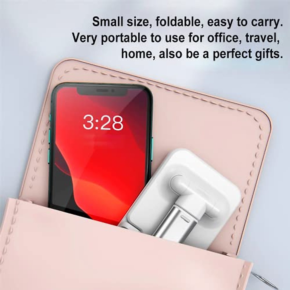 ChashenHa-Cell Phone Stand，Desktop Phone Stand ，Portable Folding Phone Stand, Foldable and Angle-Adjustable Height-elevating Holder, Suitable for All Smartphones and iPhones，（White）-2