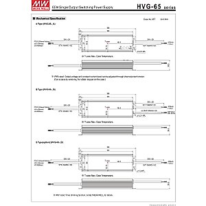 MEAN WELL HVG-65-12A 65 W Single Output 2.71 A 12 Vdc Output Max IP67 Swithcing Power Supply - 1 item(s)