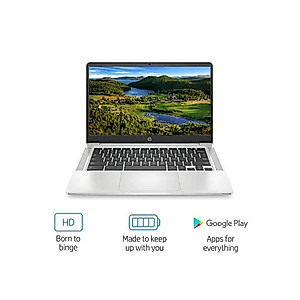Newest HP Chromebook Laptop, 14" FHD Touchscreen, AMD 3015Ce Processor, 8GB RAM, 64GB eMMC Storage, Webcam, WiFi, Bluetooth, Chrome OS, Mineral Silver (Renewed)