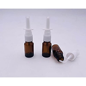 6PCS 30ml Amber Glass Nasal Sprayers Refillable Fine Mist Sprayer Makeup Water Travel Containers Vials Nose Spray Bottles for Saline Wash Applications