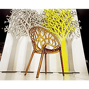 Compamia Crystal Polycarbonate Patio Dining Chair in Amber (Set of 2)