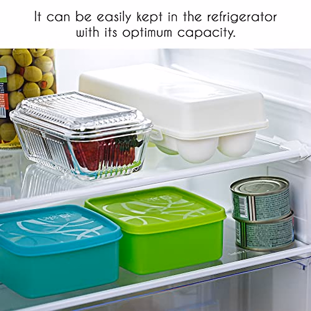 Crystalia Divided Glass Food Storage Containers with Lid, 2 Compartment Glass Meal Prep Containers for Butter and Honey, Lunch, Snacks, Leftovers, Divided Storage Glassware, 13.7 oz