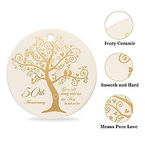 OWTTWO 50th Wedding Anniversary Ornament - 50th Anniversary Wedding Gift,Unique & Never Fade 50th Wedding Anniversary Decorations for Parents,Couple,Grandparents and Friends