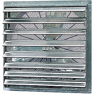 iLiving - 30" Wall Mounted Shutter Exhaust Fan - Automatic Shutter - Single Speed - Vent Fan For Home Attic, Shed, or Garage Ventilation, 5088 CFM, 7500 SQF Coverage Area, Silver (ILG8SF30S)