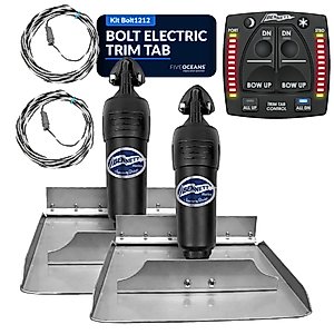 Bennett Bolt Electric Trim Tab System 12" x 12", includes Integrated Helm Control, Actuators, Wires Harnesses and Mounting Hardware, Complete Kit BOLT1212, 12V DC - FO4321