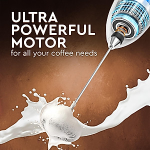 Milk Boss Matcha Whisk - Handheld Electric Stirrer - Matcha Frother Wand & Drink Mixer - Electric Whisk for Matcha Tea & Green Tea - Durable Stainless Steel Matcha Blender - White Powerful Frother