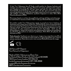 Brickell Men's Rapid Wash, Natural and Organic 3 in 1 Body Wash Gel for Men, 16 Ounce, Spicy Citrus Scent