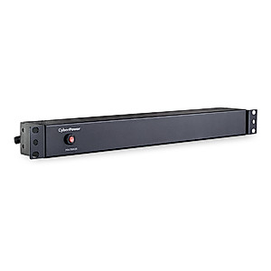 CyberPower PDU15B12R Basic PDU, 100-125V, 15A (Derated to 12A), 12 Outlets, 1U Rackmount