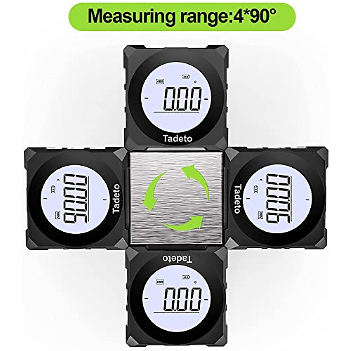 Digital Angle Finder, Tadeto Digital Level Inclinometer Protractor Laser Level 3 in 1 Magnetic IP54 Waterproof Angle Gauge with Large LCD Screen Backlight Type-C Fast Charging