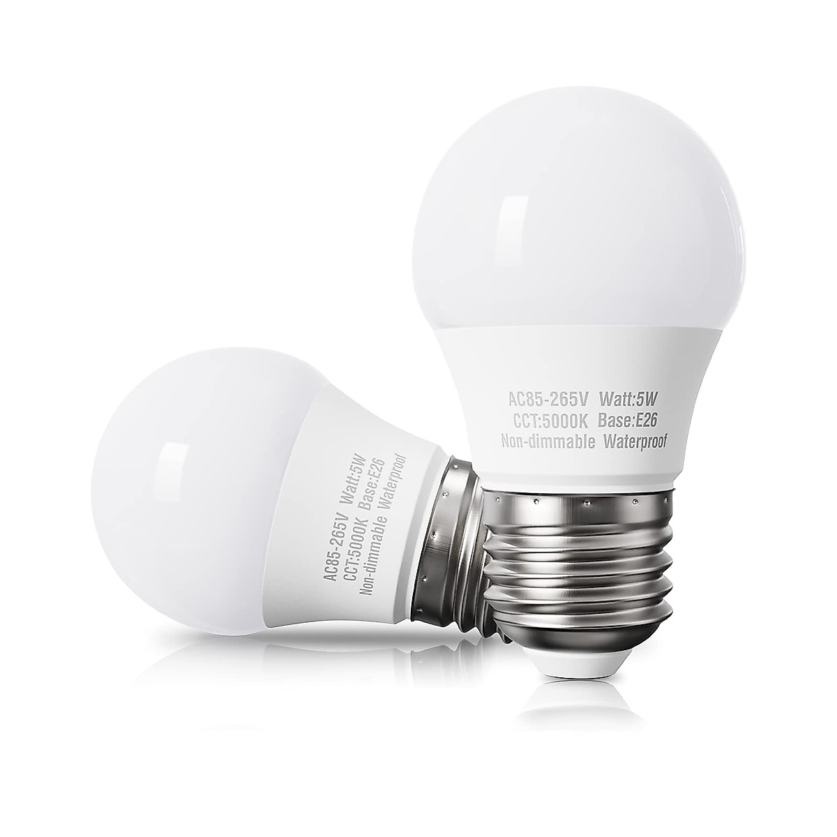 Pazetiv Waterproof LED Refrigerator Light Bulbs 40W Eqv, 120V, Daylight 5000K, E26 Medium Base, Fridge Light Bulb, Freezer Bulb, A15 LED Appliance Bulb, Not Dimmable