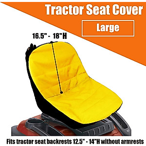 Seat Cover for John Deere Seat Replacement Parts, Seat Cover for Mower, Riding Lawn Mower Seat Cover,Seat Cushion Fits Seat up to 18" High, 600D Fabric