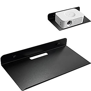 OLizee® Drill-Free Wall Mount Floating Display Shelf with Cable Hole Baby Monitor Projector Wall Shelf Video Camera Wall Holder WiFi Router Storage Shelf Smart Speaker Wall Shelf Large