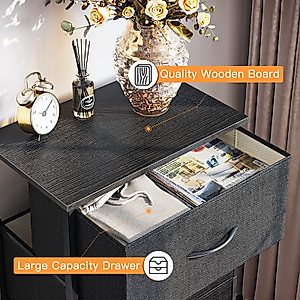 ODK L Shaped Gaming Desk with 4 Drawer Storage Cabinet Dresser, Black Carbon Fiber Computer Desk and Black Dresser